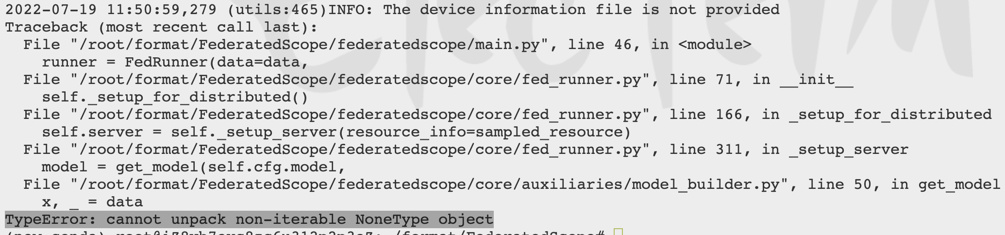 Error when load toy data in distributed mode · Issue #246 · alibaba/FederatedScope · GitHub