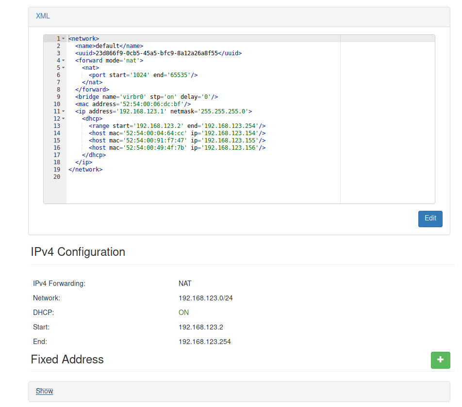 fix for dhcp fixed address by catborise · Pull Request #220 · retspen/webvirtcloud · GitHub
