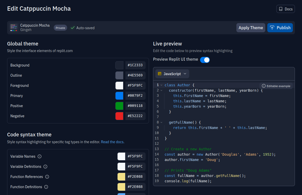 Replit · Issue #1903 · catppuccin/catppuccin · GitHub