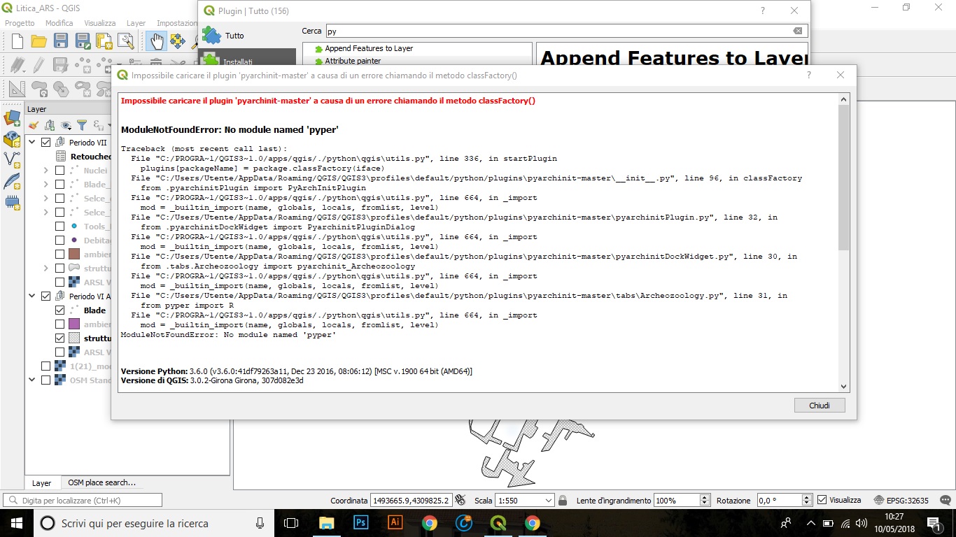 Pyarchinit 3 - manca modulo pyper- Windows 10 · Issue #22 · pyarchinit/pyarchinit · GitHub