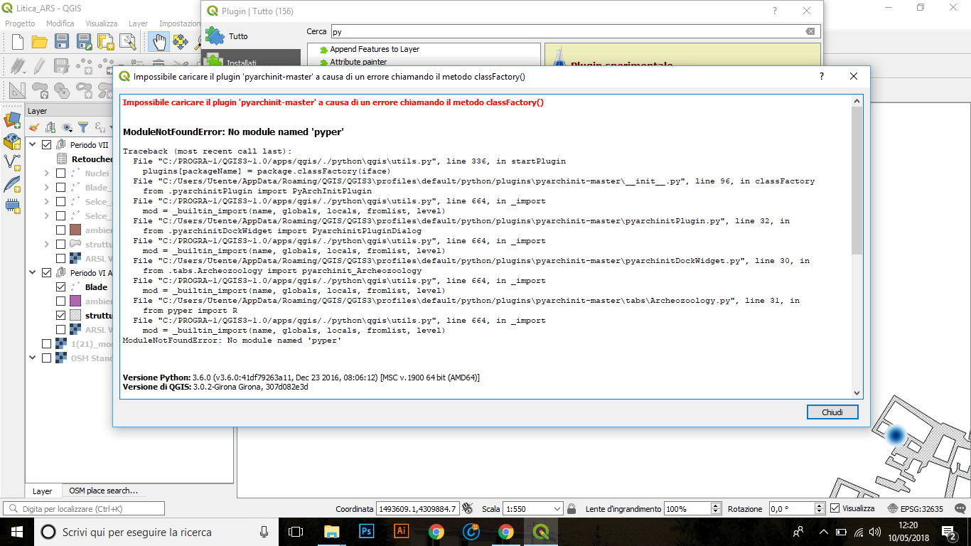 Pyarchinit 3 - manca modulo pyper- Windows 10 · Issue #22 · pyarchinit/pyarchinit · GitHub