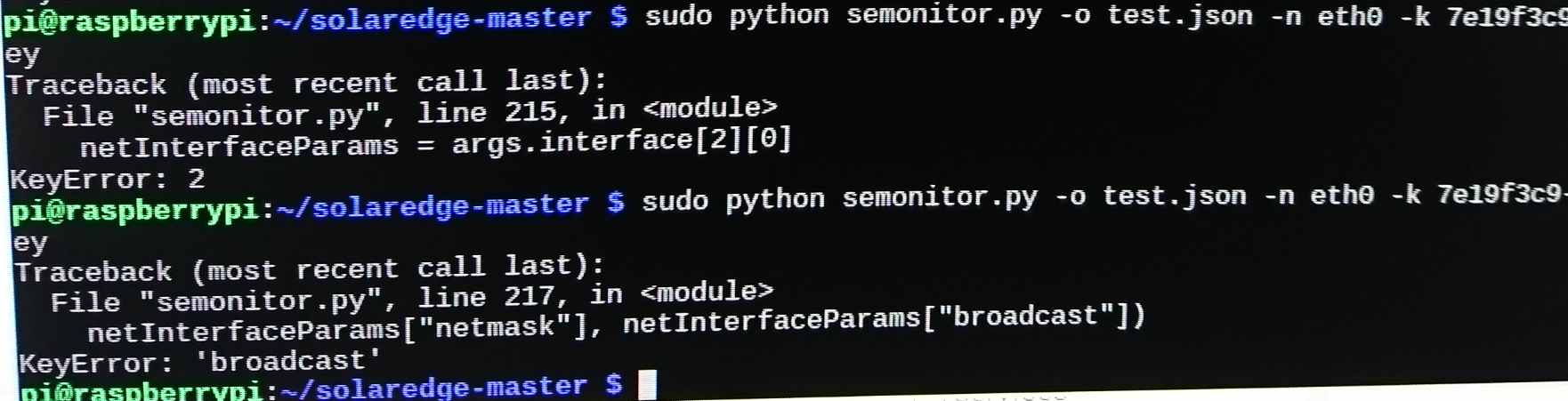 Ethernet active, DHCP failed and keyerror: broadcast · Issue #89 · jbuehl/solaredge · GitHub