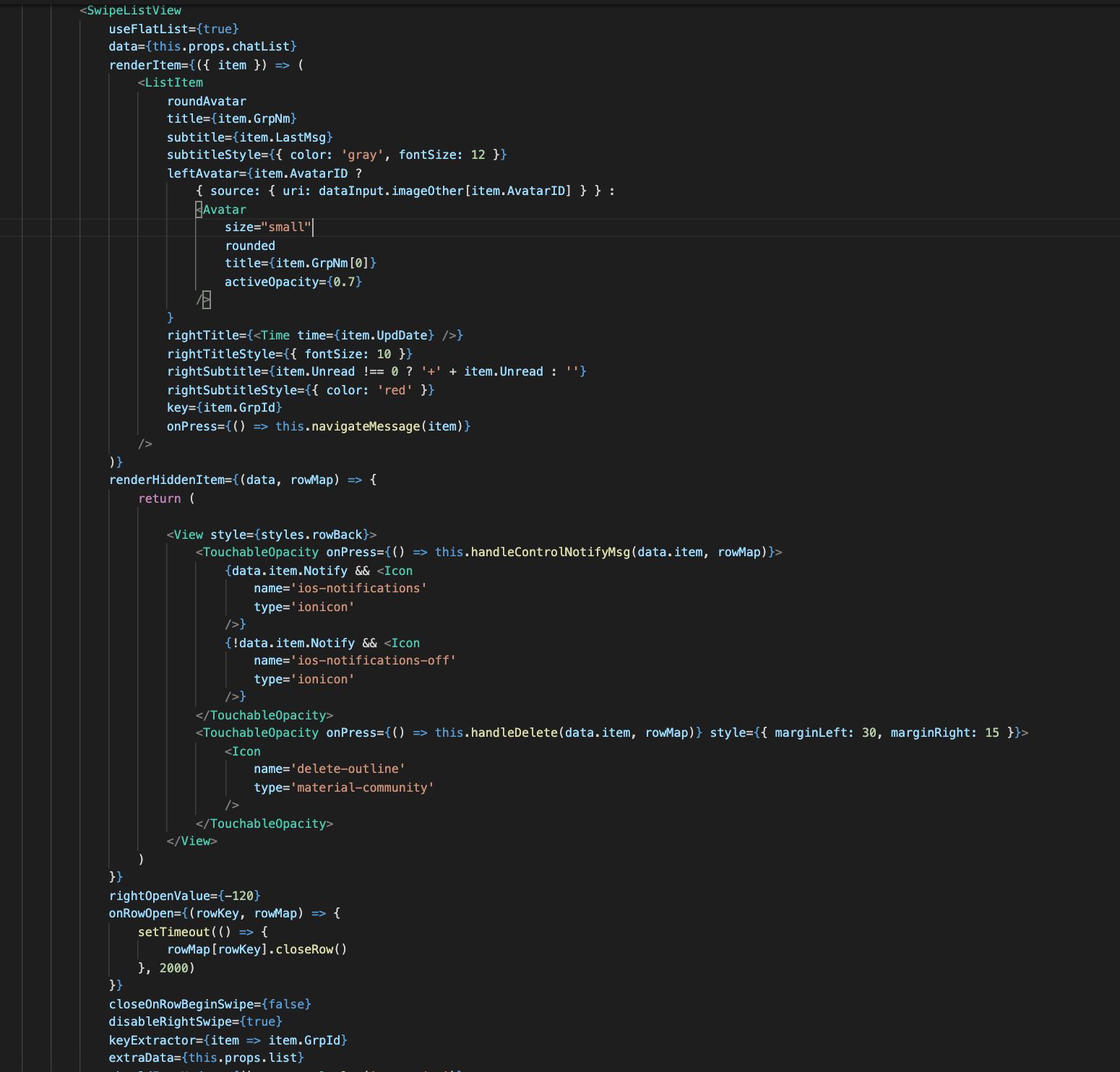 Re-render renderHiddenItem? · Issue #420 · jemise111/react-native-swipe-list-view · GitHub