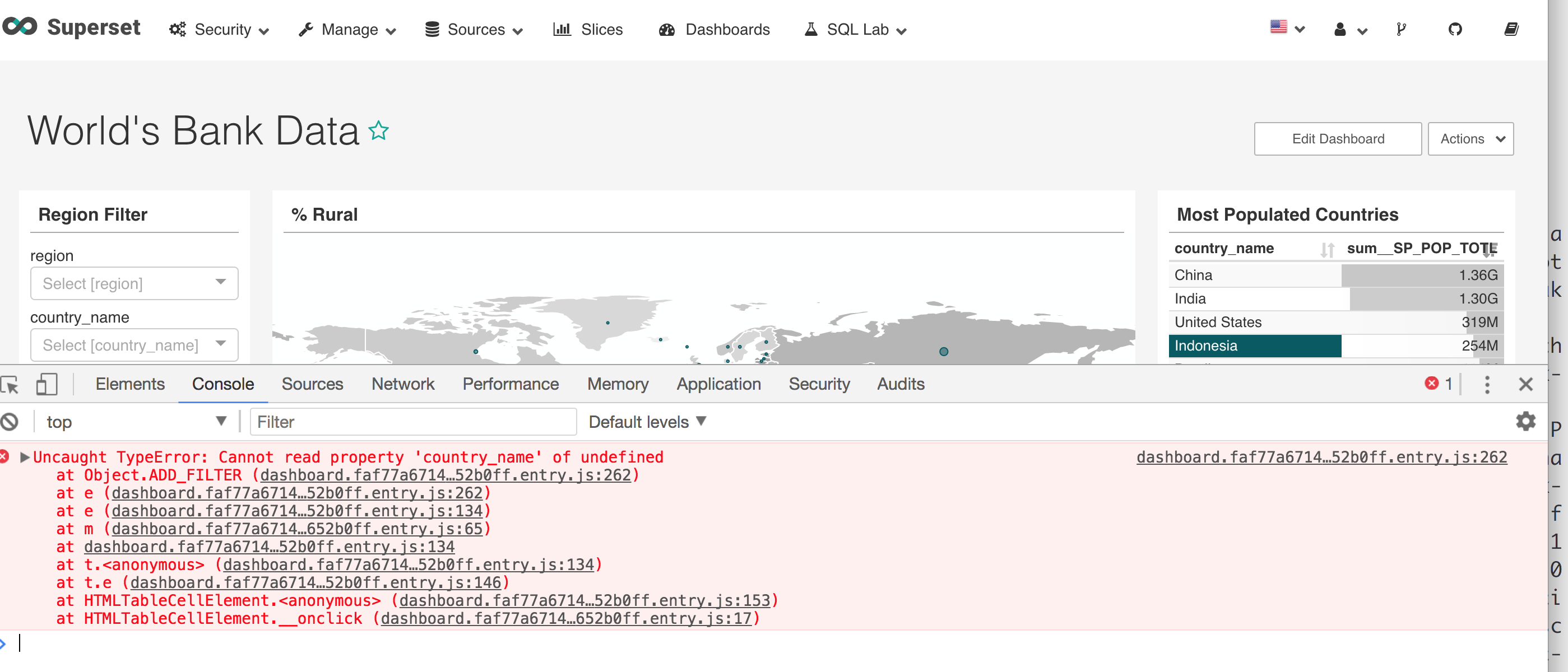 Error in Dashboard Filtering · Issue #4039 · apache/superset · GitHub