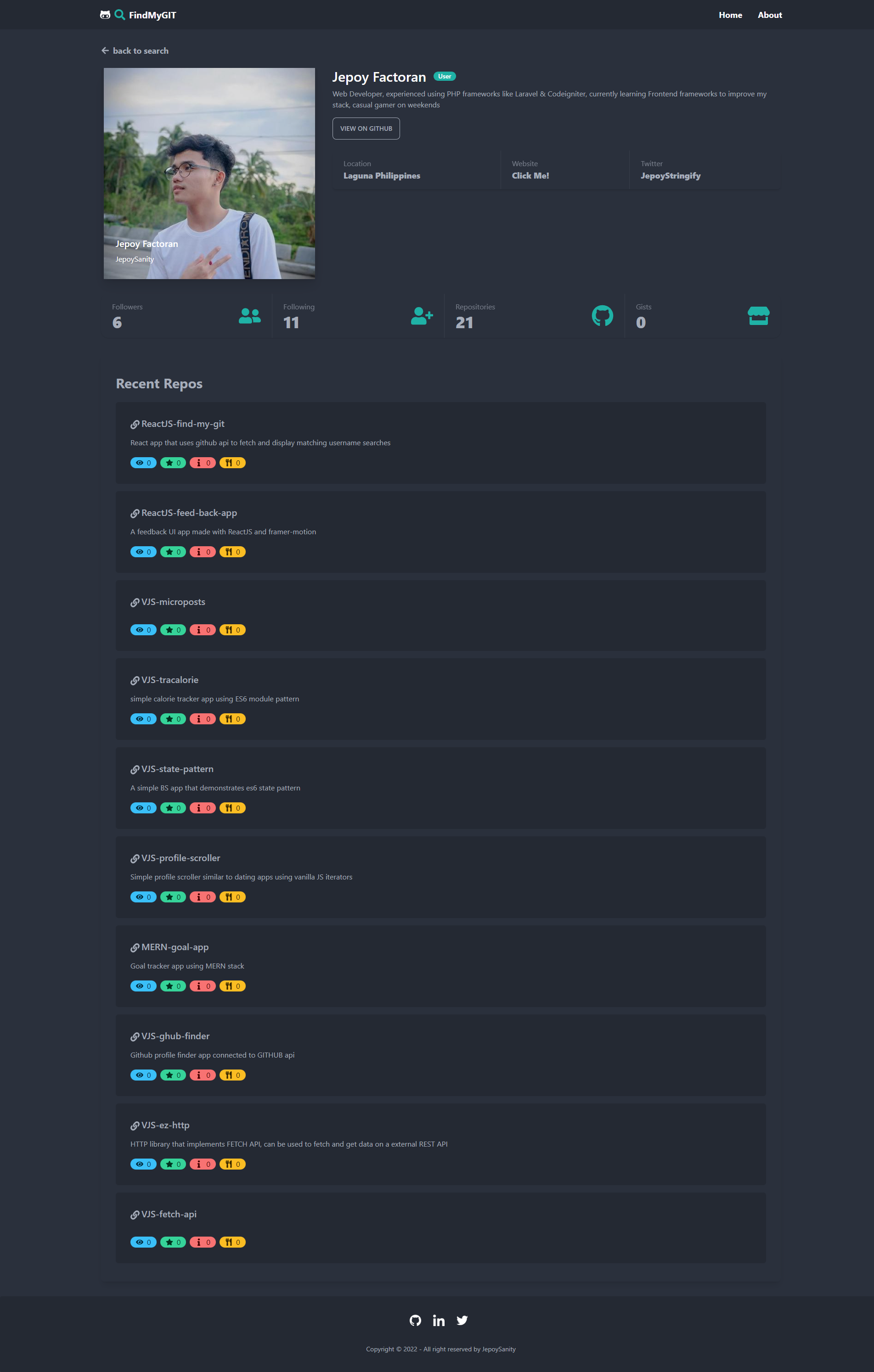GitHub - JepoySanity/ReactJS-find-my-git: React app that uses github ...