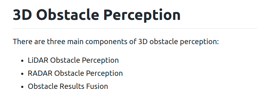 Does 3D obstacle perception not use a camera sensor? · Issue #14089 · ApolloAuto/apollo · GitHub