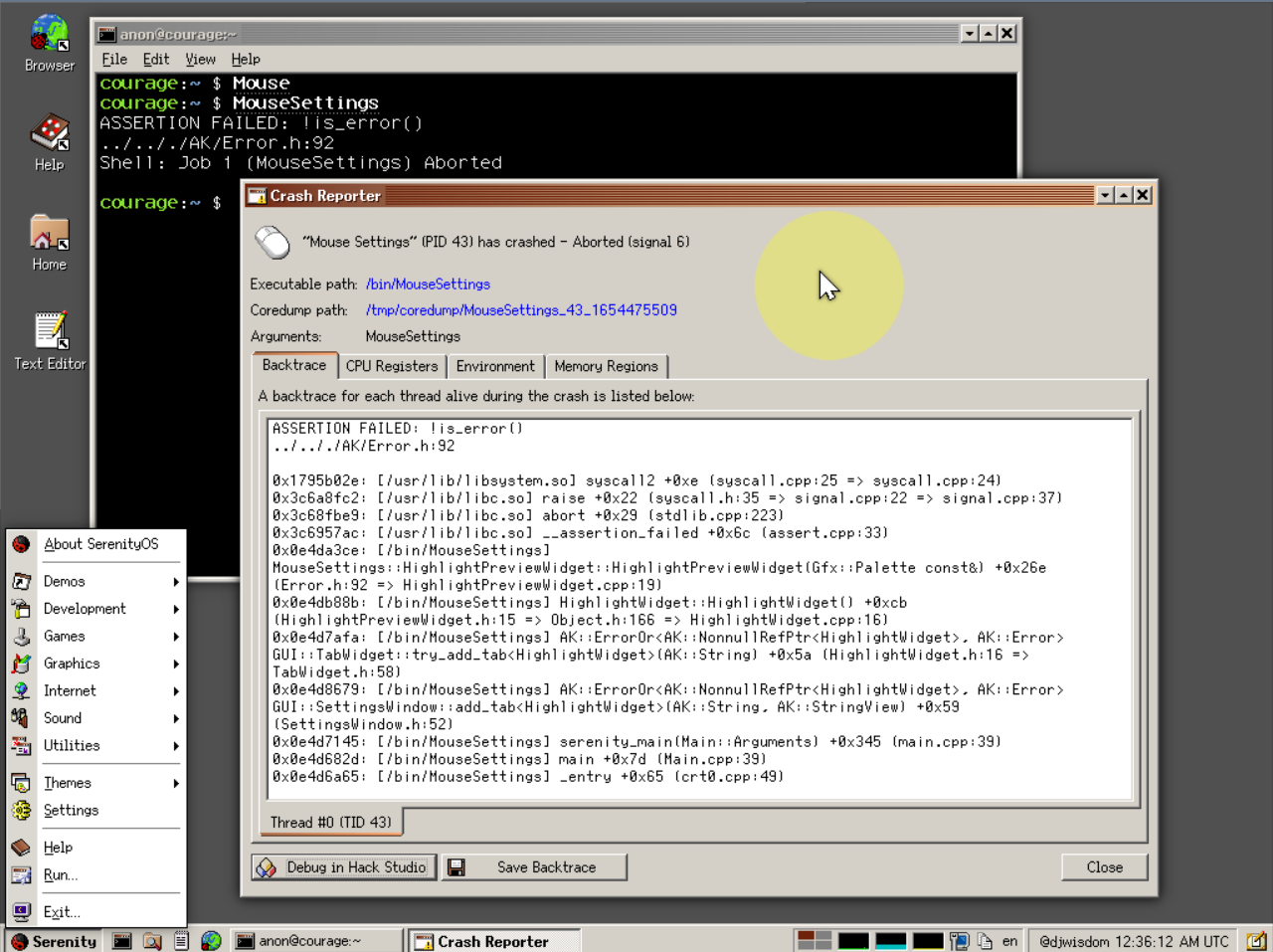 MouseSettings: Crashes when CursorHighlight was enabled · Issue #14200 · SerenityOS/serenity ...