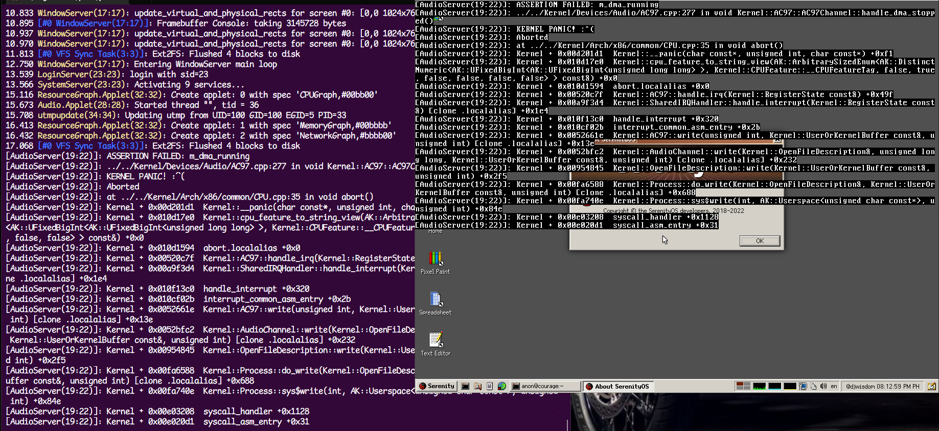 KERNEL Panic in AC97.cpp:277 · Issue #13771 · SerenityOS/serenity · GitHub