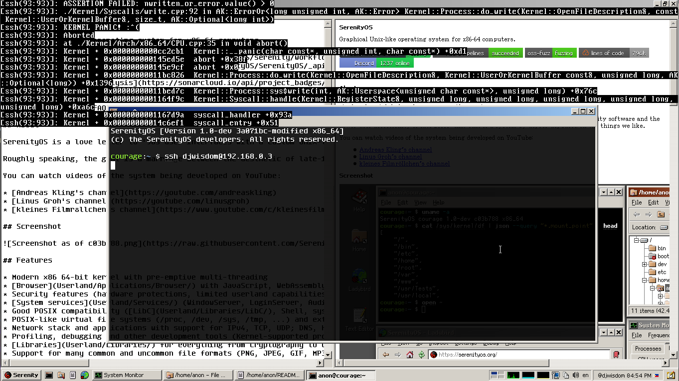 Ports Ssh Now Causes Kernel Panic · Issue 21320 · Serenityosserenity · Github 