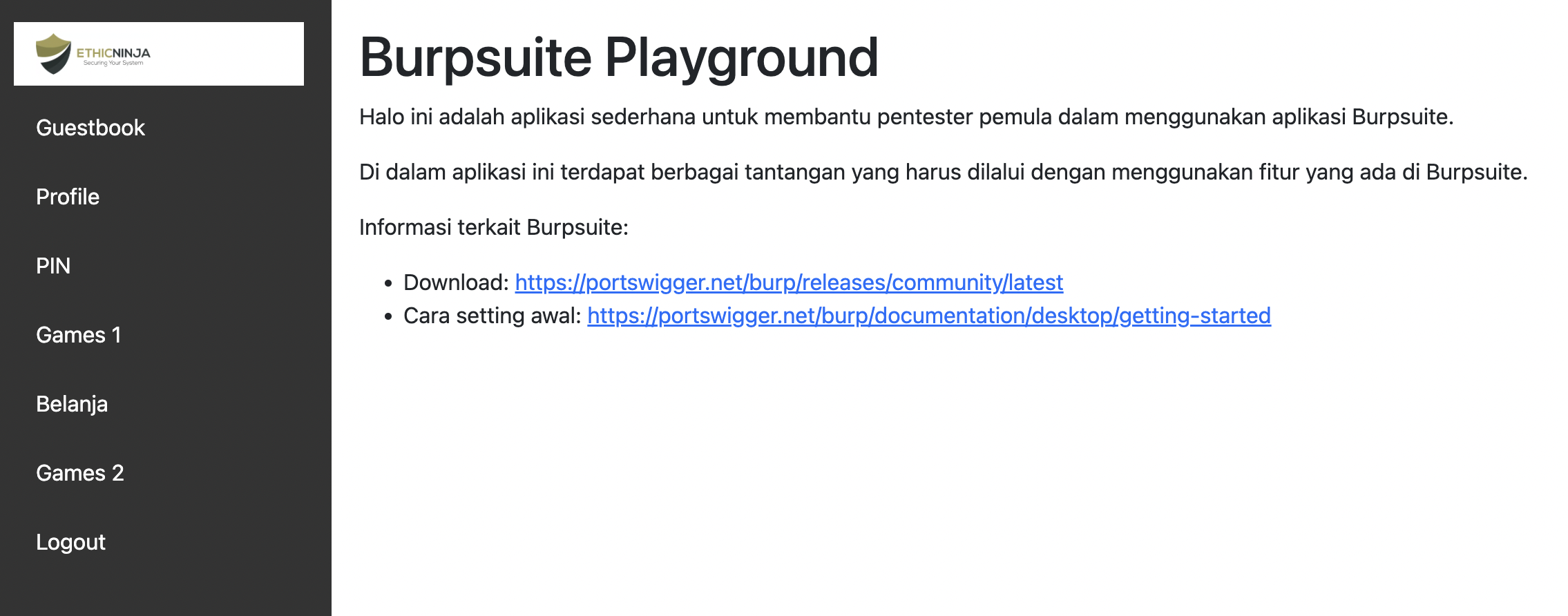 GitHub - dimazarno/burpsuite-playground: Halo ini adalah aplikasi sederhana untuk membantu ...