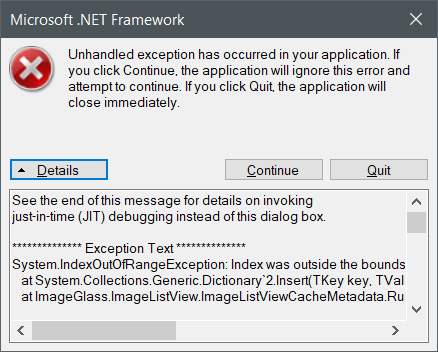 When there are 3000+ image files in a folder, if we open any file "Unhandled Exception" error ...