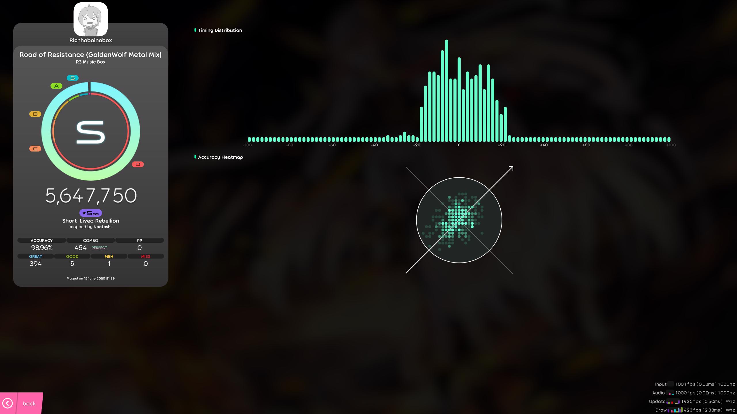 Set the range of the Timing Distribution (in results screen) to be ...