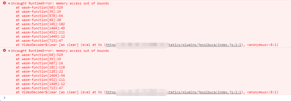单实例情况，多次切换不同视频流播放报错memory access out of bounds · Issue #81 · langhuihui/jessibuca · GitHub