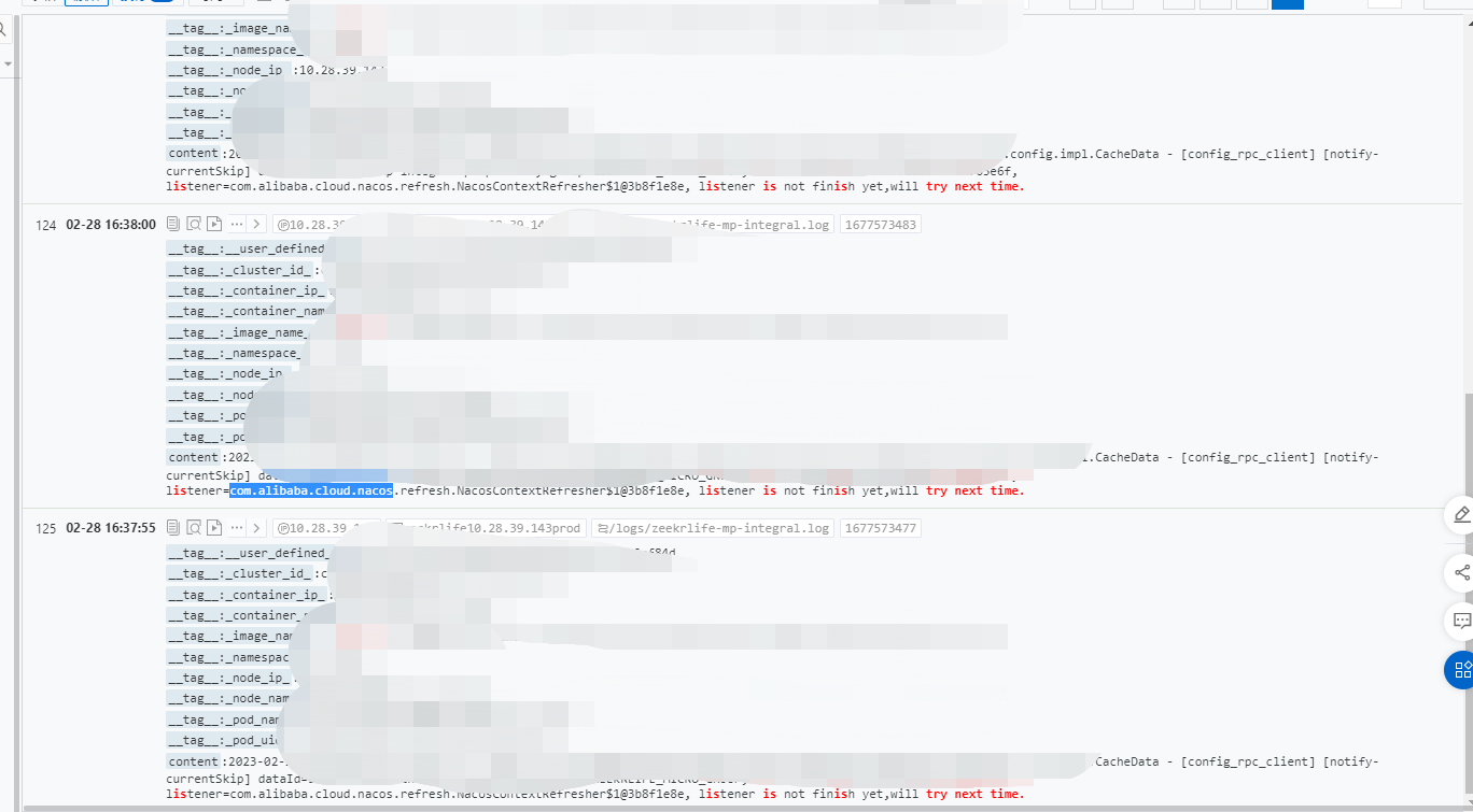 热更新配置触发listener阻塞，不停重试导致容器丧失处理能力 · Issue #10033 · alibaba/nacos · GitHub