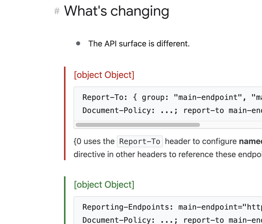 "[object Object]" in published site · Issue #4954 · GoogleChrome/developer.chrome.com · GitHub
