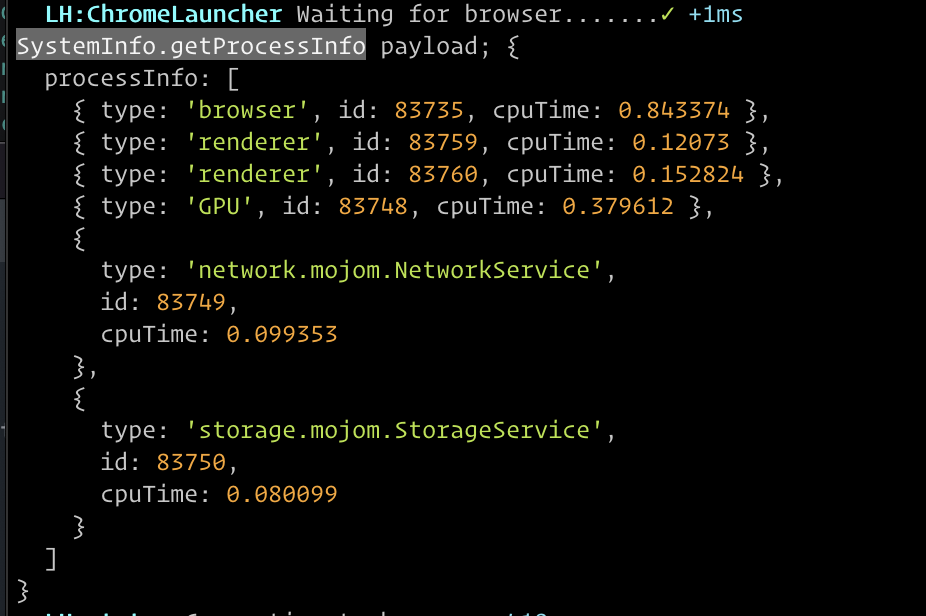 Consider using CDP's `SystemInfo.getProcessInfo` · Issue #14755 · GoogleChrome/lighthouse · GitHub