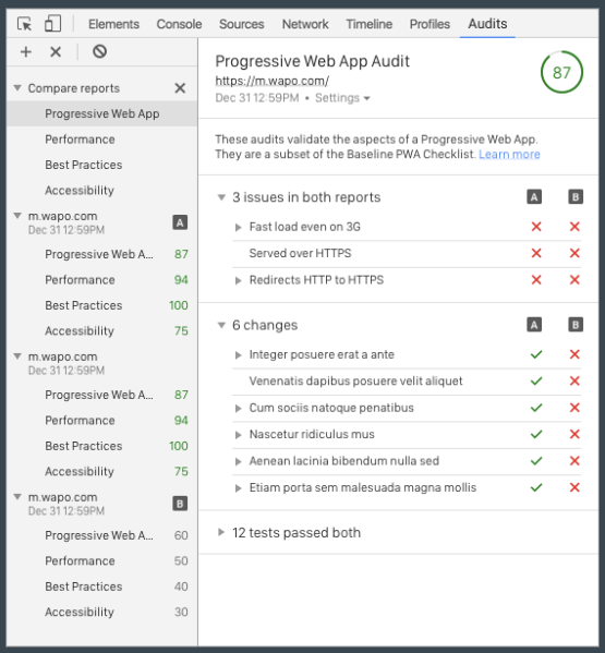 Audits comparison · Issue #5950 · GoogleChrome/lighthouse · GitHub