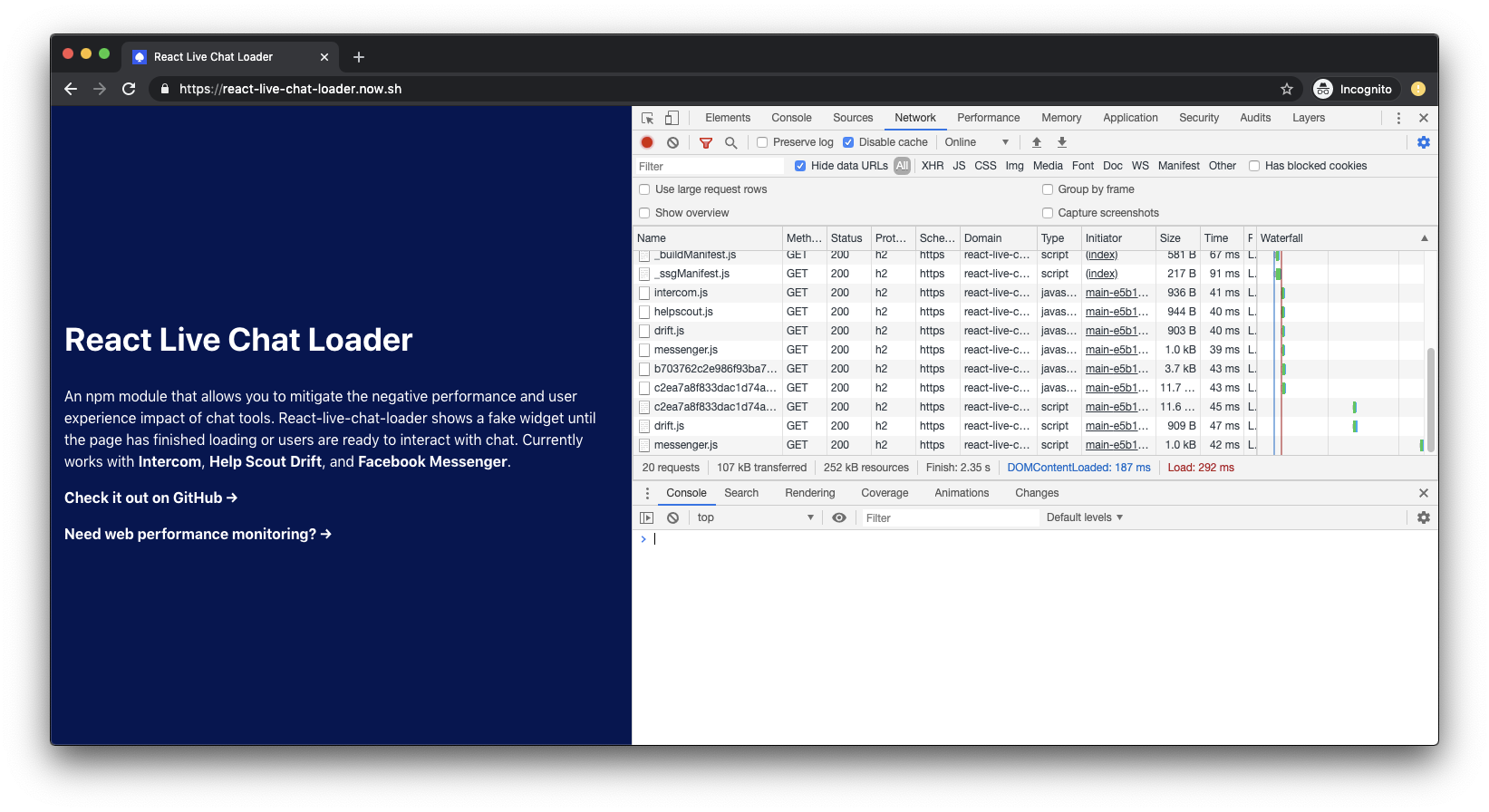 Demo Site Broken · Issue 32 · Calibreapp React Live Chat Loader · Github