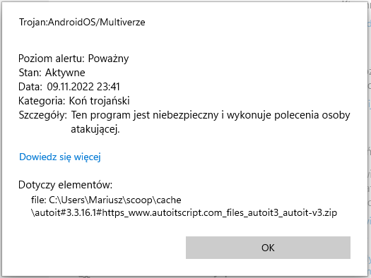 autoit@3.3.16.1: Trojan / Virus has been detected · Issue #4107 · ScoopInstaller/Main · GitHub