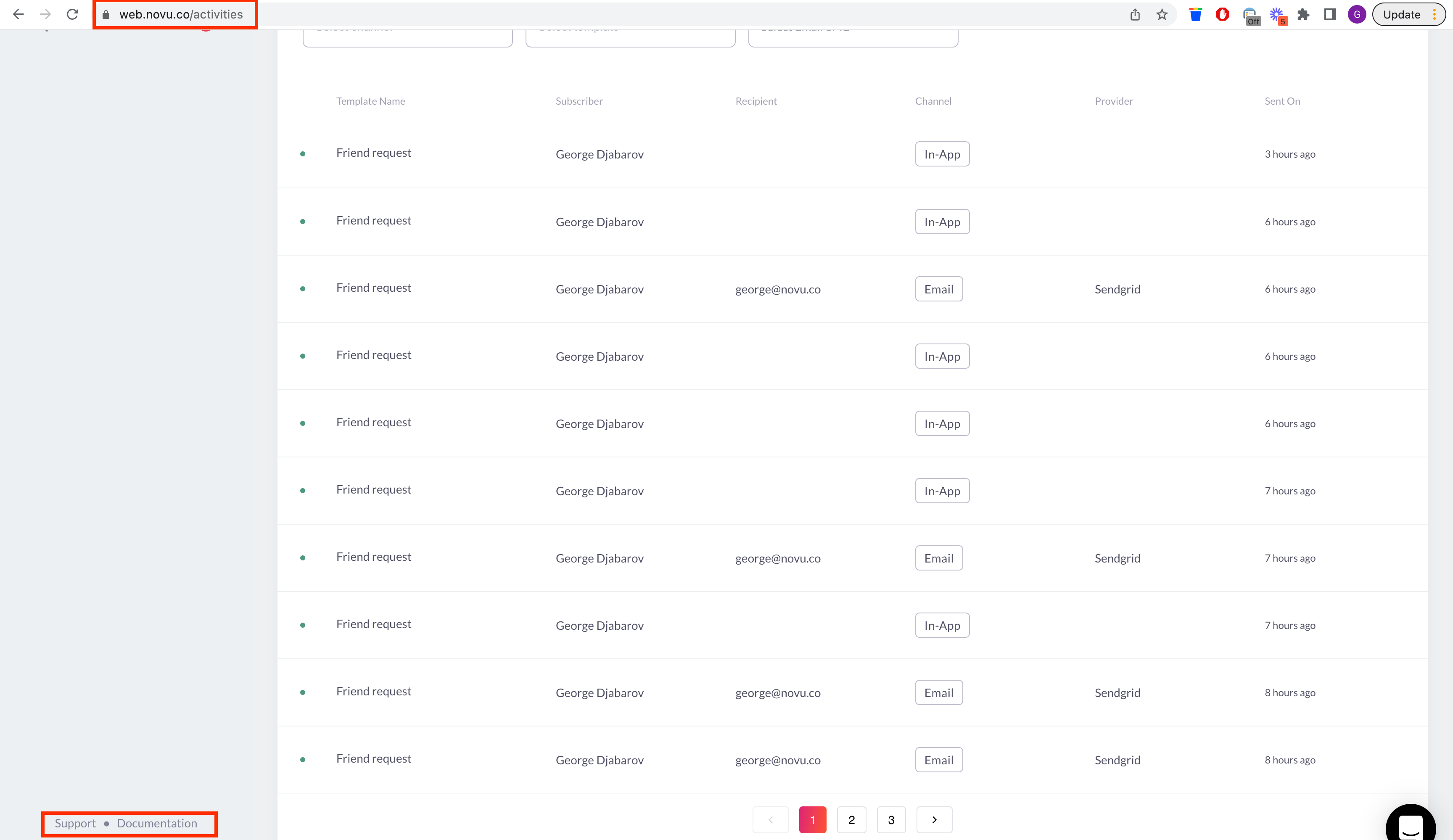 🚀 Feature: Change 'support documentation' location on the web · Issue #1068 · novuhq/novu · GitHub