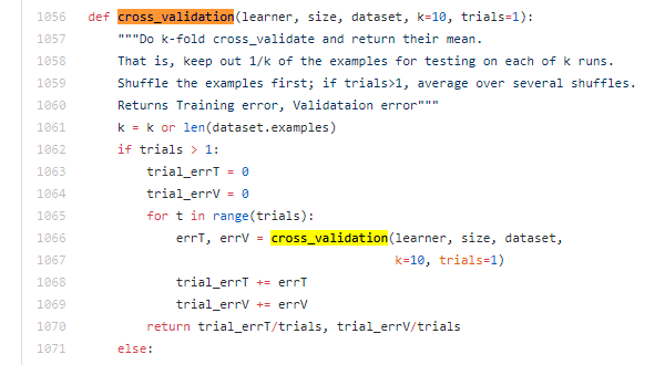 cross_validation in learning.py · Issue #1046 · aimacode/aima-python · GitHub