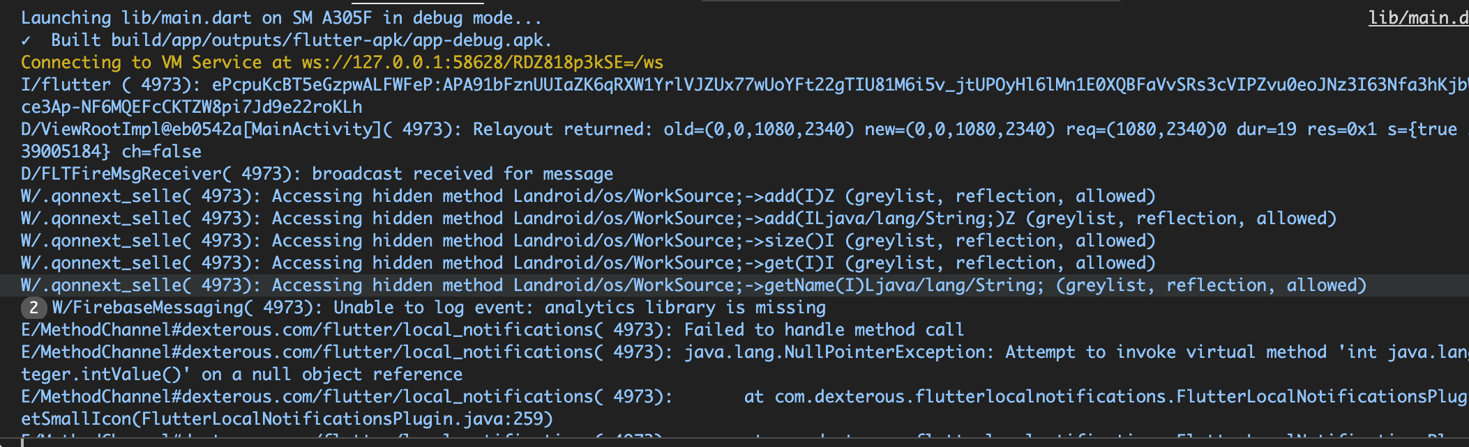 4973 Error - Android · Issue #1383 · MaikuB/flutter_local_notifications · GitHub