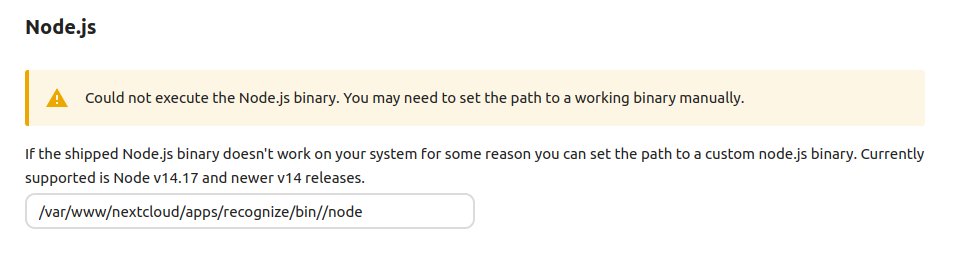 322 Nodejs Installation Incompleted · Issue 502 · Nextcloudrecognize · Github