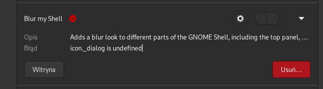 gnome-shell 40.2: Can not enable extension blur-my-shell: icon._dialog ...
