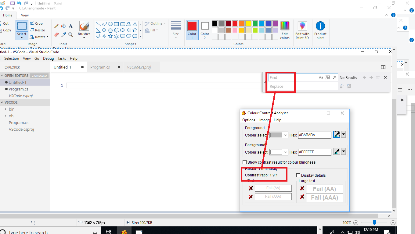 [Accessibility]A11y_VSCode_FindAndReplace_ColorContrast:Color contrast ...