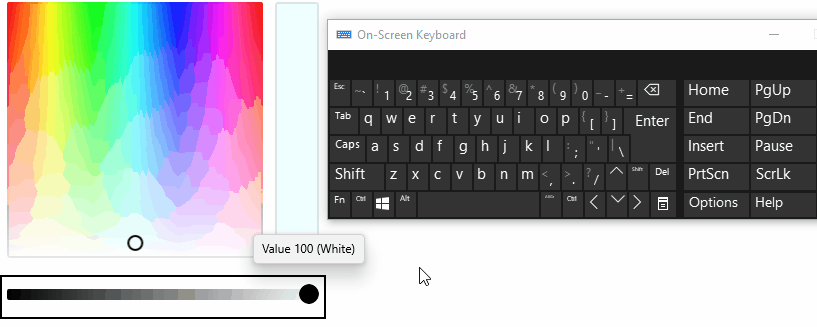 A11y_OSvisualupdate_MiniControGallery_ CalenderandColorPickerControls_Keyboard : The keyboard ...