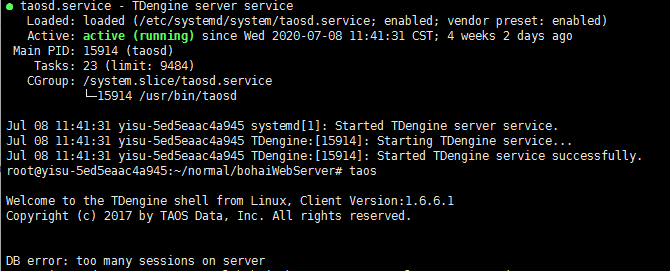 DB error: too many sessions on server · Issue #2974 · taosdata/TDengine · GitHub