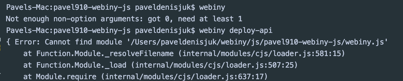 Improve CLI error messages · Issue #634 · webiny/webiny-js · GitHub