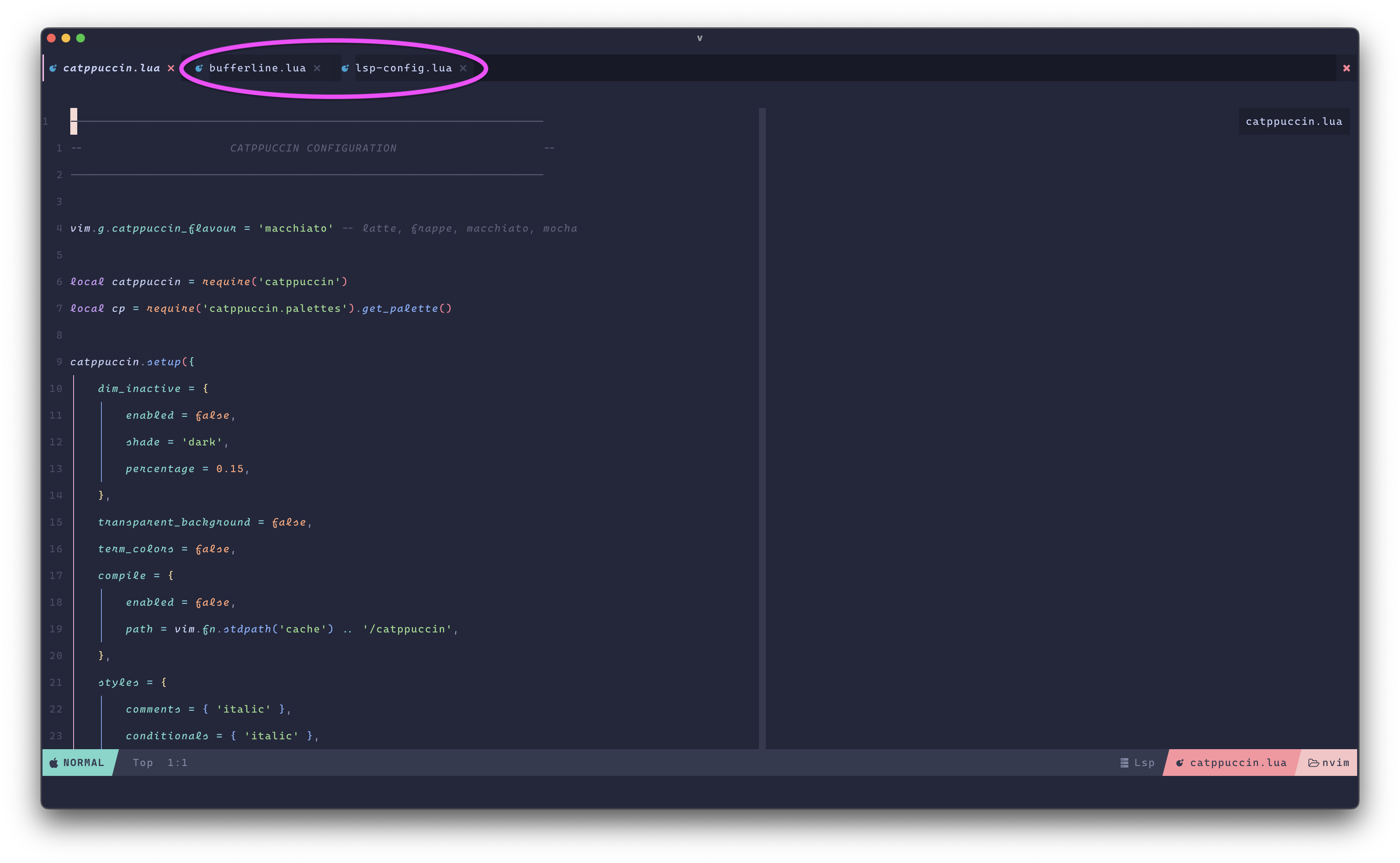 File icons have transparent background in Bufferline · Issue #251 · catppuccin/nvim · GitHub