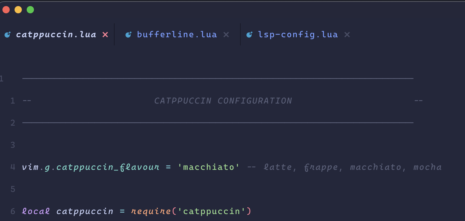 File icons have transparent background in Bufferline · Issue #251 · catppuccin/nvim · GitHub