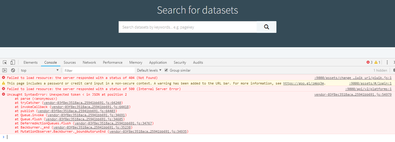 The Error Alerts When I Login From Ui Side · Issue 1349 · Datahub Projectdatahub · Github