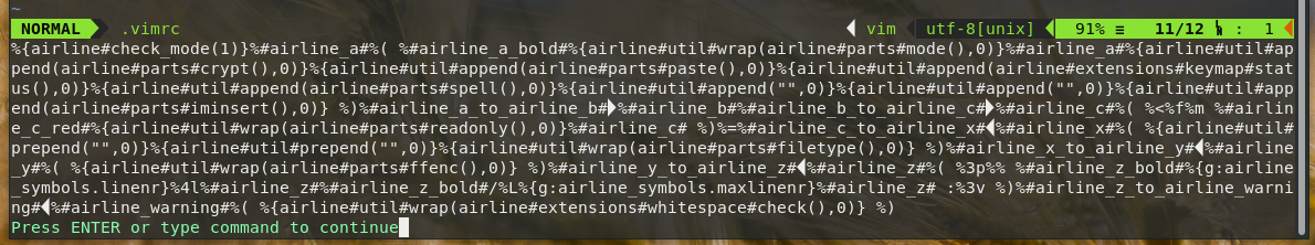 statusline and tabline can't be made transparent · Issue #1911 · vim-airline/vim-airline · GitHub