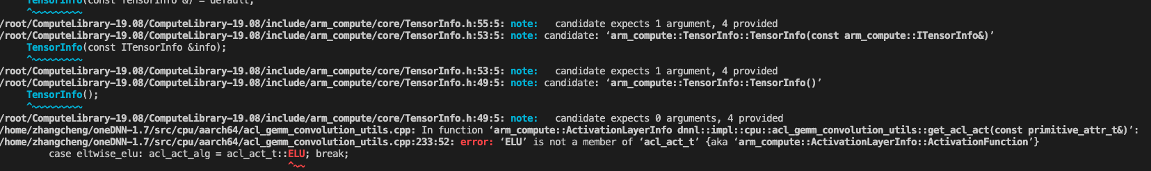Error When Build Onednn With Arm Compute Library 19 08 · Issue 1575 · Oneapi Src Onednn · Github