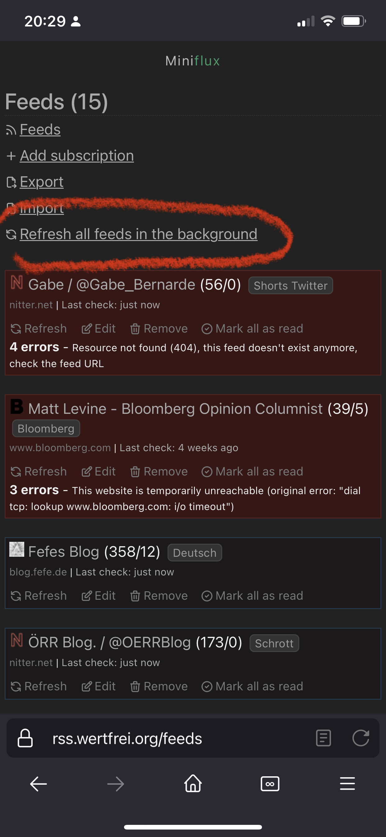 Feature Request: Refresh all failed feeds button · Issue #1670 · miniflux/v2 · GitHub