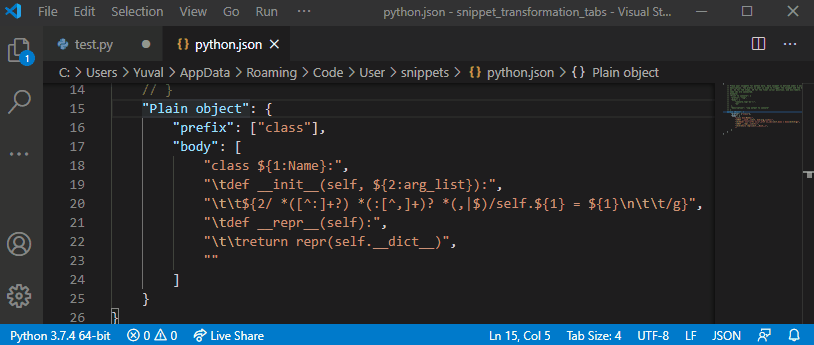 Tabs don't get replaced with spaces in snippet transformations · Issue #103818 · microsoft ...
