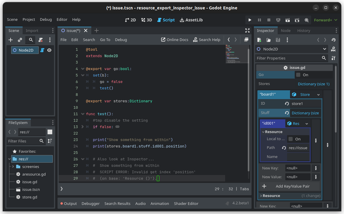 Inner class resources not saving (v4.2.beta1) · godotengine godot-proposals · Discussion #8178 ...