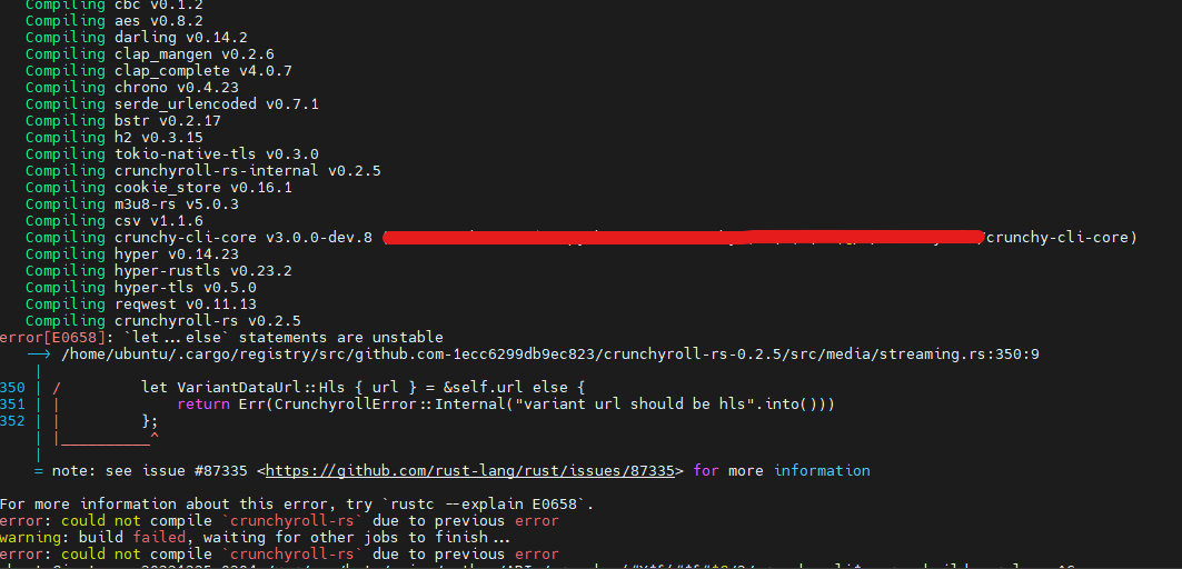 Ubuntu 22.04 Build Failure · Issue #107 · crunchy-labs/crunchy-cli · GitHub