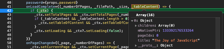 [ios] Incorrect Tablecontent Pageidx Datatype · Issue 631 · Wonday React Native Pdf · Github