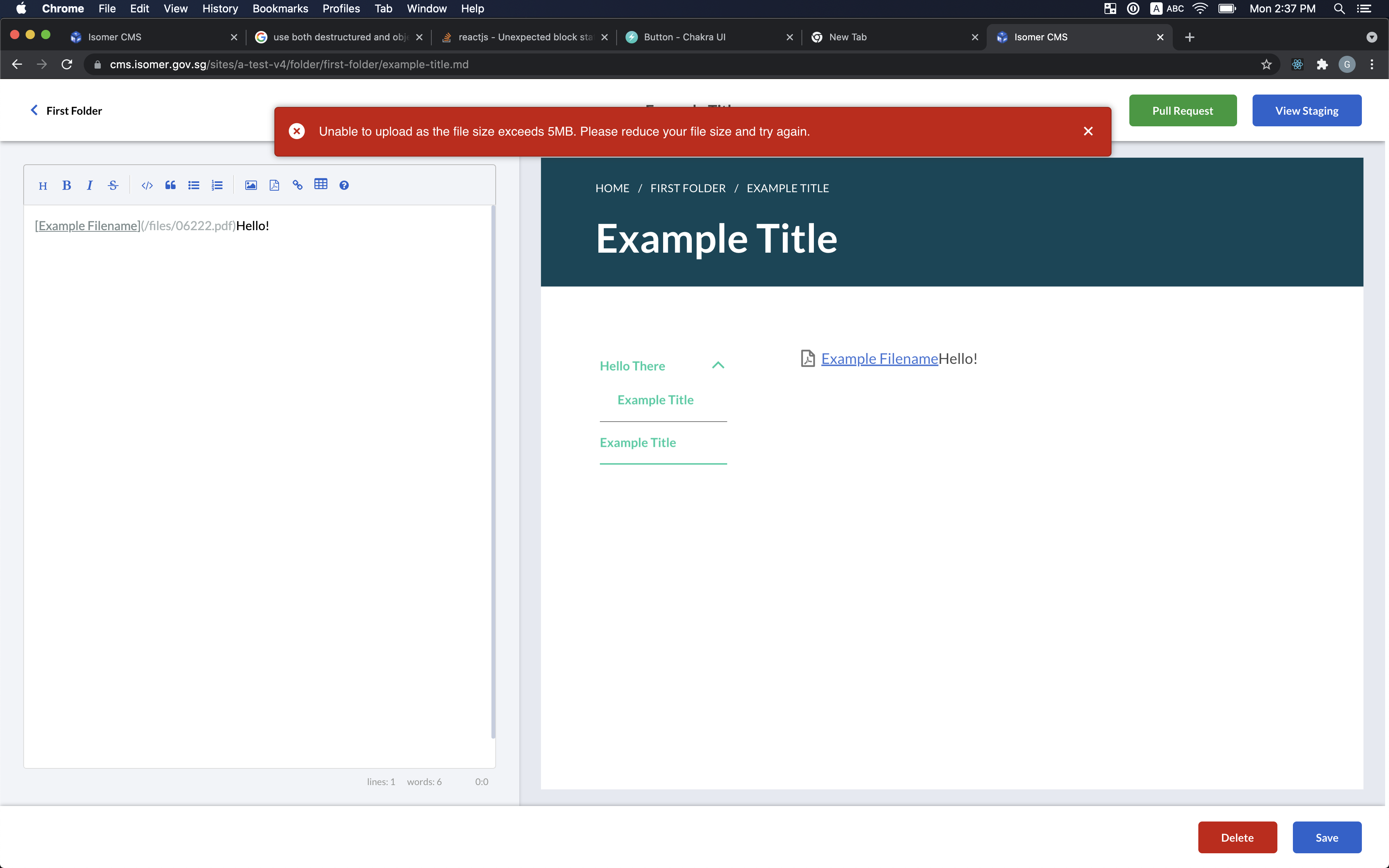 Bug: Bug on error when uploading image/files on EditPage · Issue #596 · isomerpages/isomercms ...