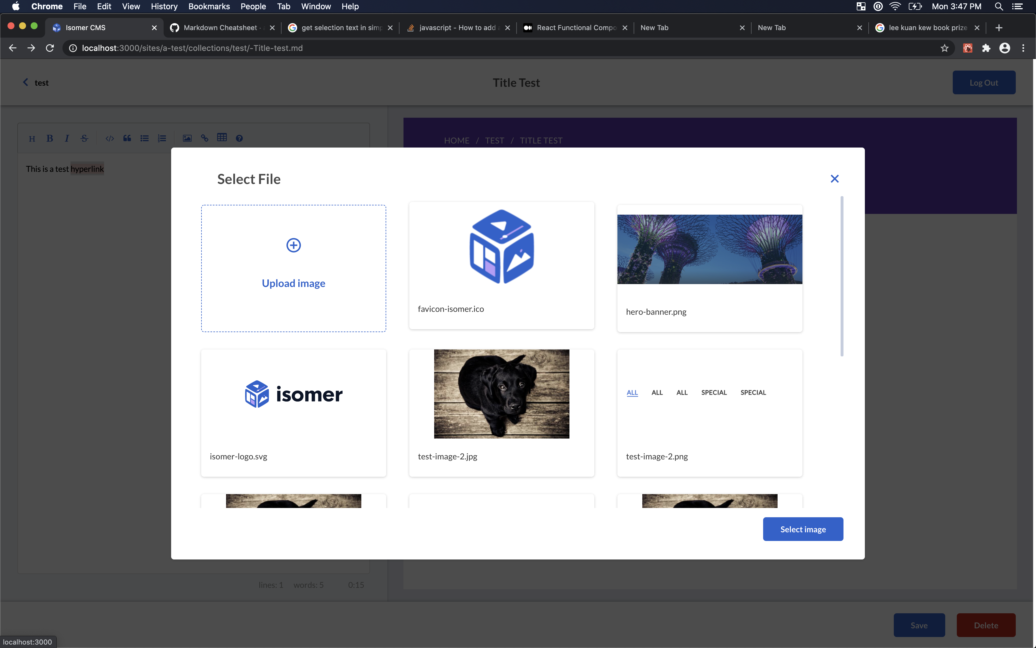 Modal for creating hyperlink on pages · Issue #194 · isomerpages/isomercms-frontend · GitHub