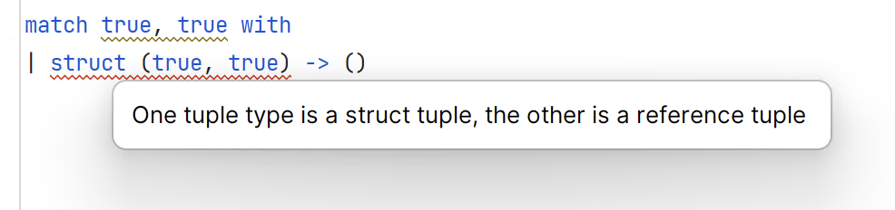 No error about tuple pattern structness mismatch · Issue #14473 · dotnet/fsharp · GitHub
