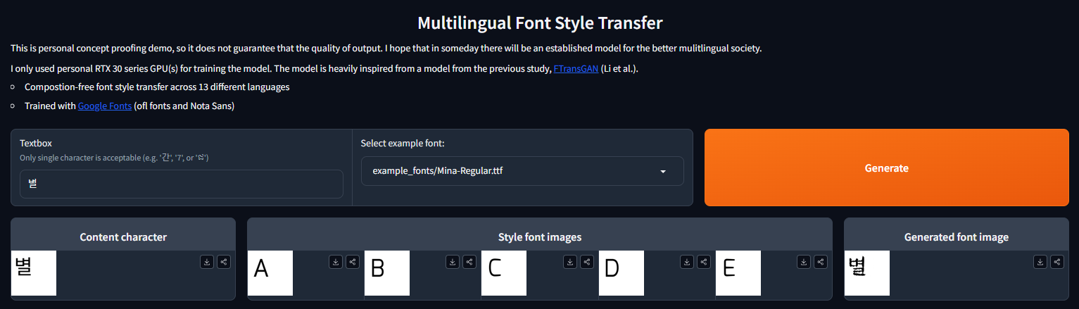 GitHub - deepkyu/multilingual-font-style-transfer: Re-implementation for ligoudaner377/font ...