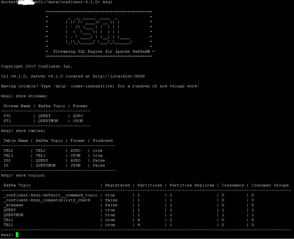 ksql cli - No response to select query on a table created on stream ...