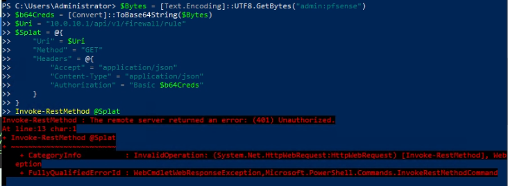 Authentication error for user 'unknown' via PowerShell · Issue #306 · jaredhendrickson13/pfsense ...