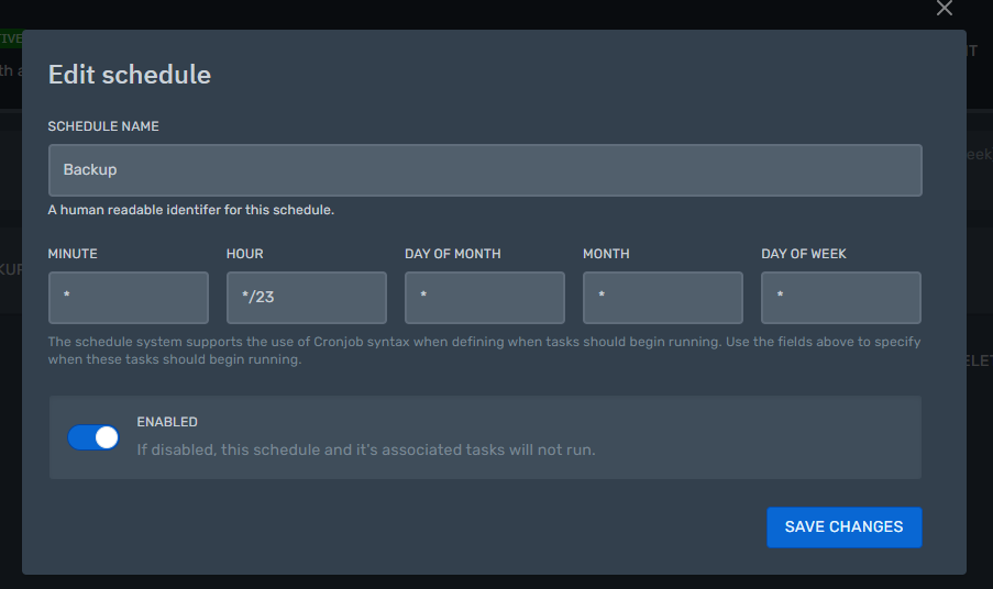Too many scheduled backups on one task · Issue #3304 · pterodactyl/panel · GitHub