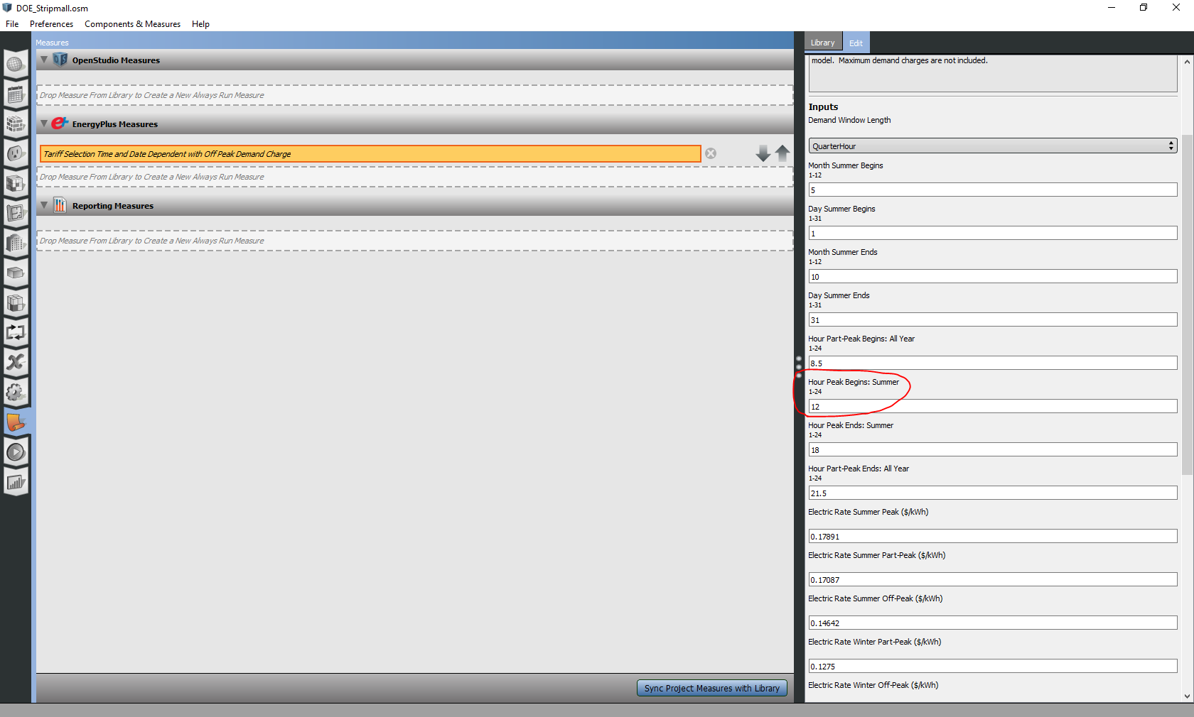 BCL measure TariffSelectionTimeAndDateDependentWithOffPeakDemandCharge fails with default ...
